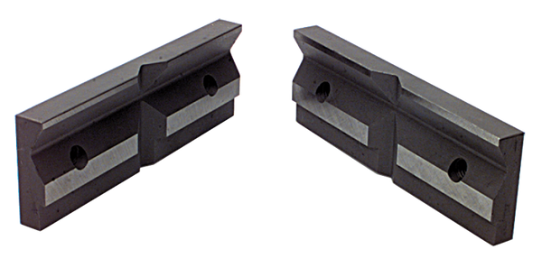 1-Pair Matching V-Groove Jaw Plates; For: 4/5" Speed Vise | Exact Tooling